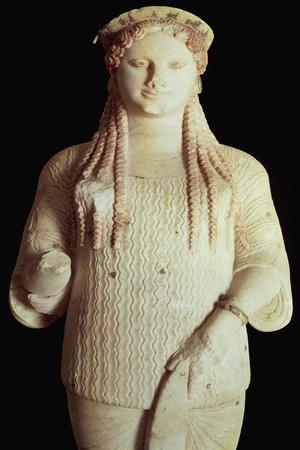 'Kore 670, Ca 510-520 Bc, Sculpture of Archaic Age from Acropolis in ...