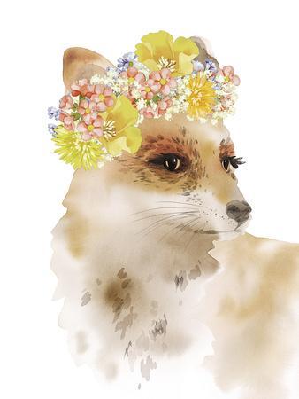 'Flower Crown - Fox' Giclee Print - Kristine Hegre | Art.com