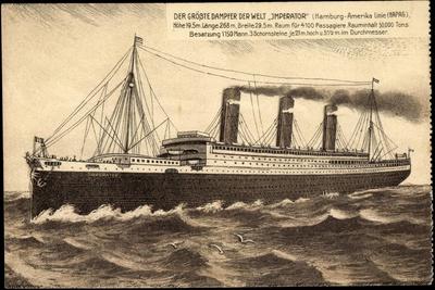 'Künstler Dampfschiff Imperator Der Hapag Aus See' Giclee Print | Art.com