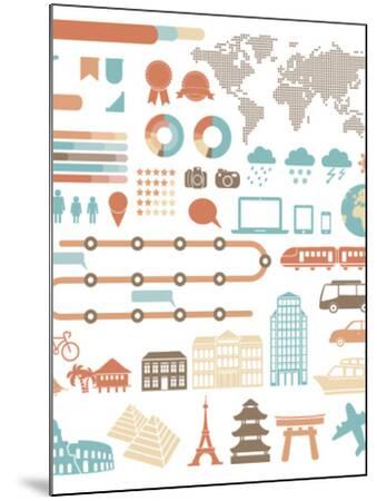 Tourism Infographic Set With Colorful Icons Design Elements Mounted Art ...