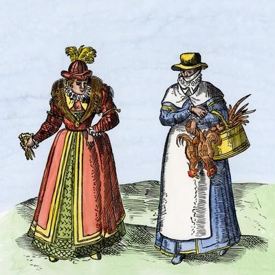 'Lady of Court and English Peasant during the Regne of Elisabeth Iere ...