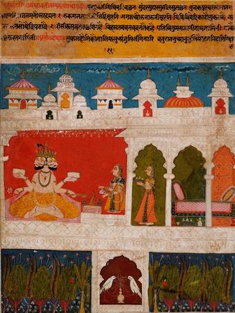Lady on a Terrace Offers the Ancient Vedic Ritual Sacrifice to Brahma ...