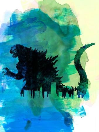 Godzilla Watercolor Art Print - Lana Feldman | Art.com