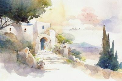 'Greek Village' Art Print - Lana Kristiansen | Art.com