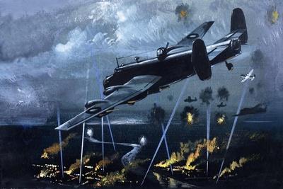 'Lancaster Bomber over Germany' Giclee Print | Art.com