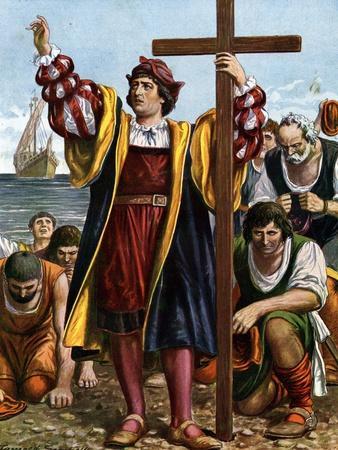 'Landfall of Christopher Columbus, 1492' Giclee Print | Art.com