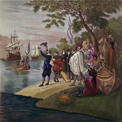 Landing at Jamestown, c.1607 Giclee Print | Art.com