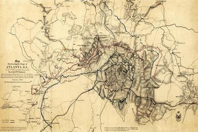'Atlanta Campaign - Civil War Panoramic Map' Art Print - Lantern Press ...