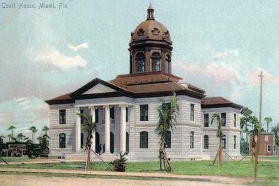 Miami, Florida - Court House Exterior View Art Print - Lantern Press ...