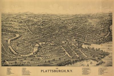 'Plattsburgh, New York - Panoramic Map' Art Print - Lantern Press | Art.com