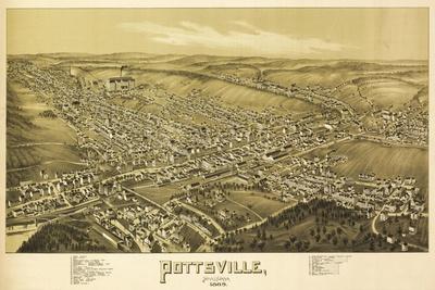 'Pottsville, Pennsylvania - Panoramic Map' Art Print - Lantern Press ...