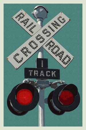 'Railroad Crossing' Art Print - Lantern Press | Art.com