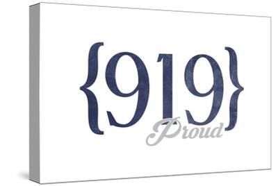 'Raleigh, North Carolina - 919 Area Code (Blue)' Stretched Canvas Print ...