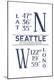 'Seattle, Washington - Latitude and Longitude (Blue)' Art Print ...