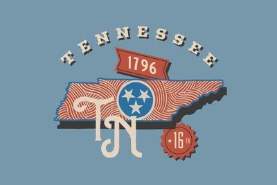 'Tennessee - Statehood - State Series' Art Print - Lantern Press | Art.com