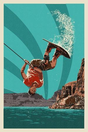 'Wakeboarder' Art Print - Lantern Press | Art.com