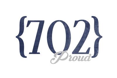 'Las Vegas, Nevada - 702 Area Code (Blue)' Art Print - Lantern Press ...