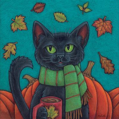 'Fall Black Cat' Art Print - Lauren Rader | Art.com