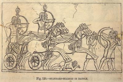 'Assyrian Battle Scene with Standard Bearers' Art Print - Layard's ...