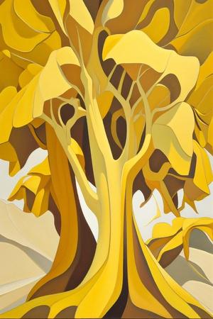 Abstract Yellow Tree Art Print - Lea Faucher | Art.com