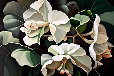 'Begonia Flowers' Art Print - Lea Faucher | Art.com