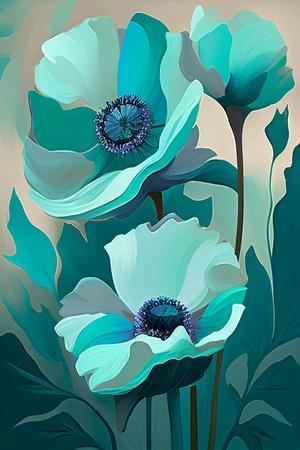 'Blue Anemone Flowers' Art Print - Lea Faucher | Art.com