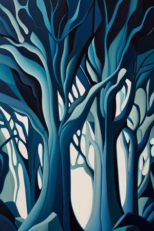 'Blue Forest' Art Print - Lea Faucher | Art.com
