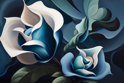 'Blue Roses Flowers' Art Print - Lea Faucher | Art.com