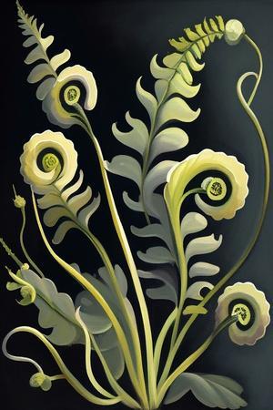 'Fiddlehead Fern Flowers' Art Print - Lea Faucher | Art.com