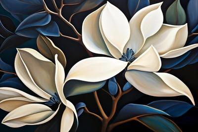 'Magnolia Flowers' Art Print - Lea Faucher | Art.com