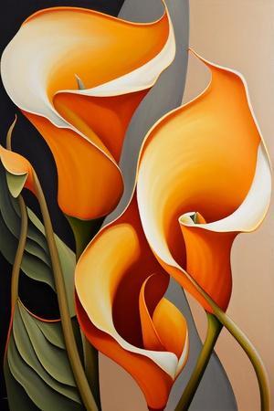 'Orange Calla flowers blossom' Art Print - Lea Faucher | Art.com