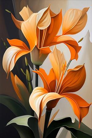'Orange Lilies' Art Print - Lea Faucher | Art.com