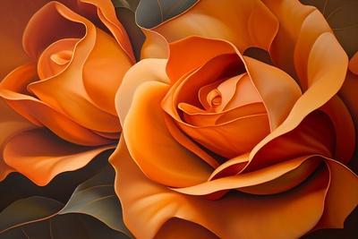 'Orange Roses Blossom' Art Print - Lea Faucher | Art.com