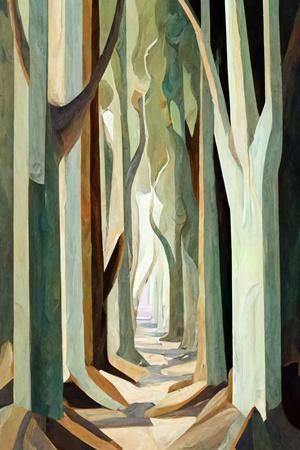 'Sage Green Forest' Art Print - Lea Faucher | Art.com