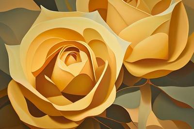 'Two Yellow Roses' Art Print - Lea Faucher | Art.com