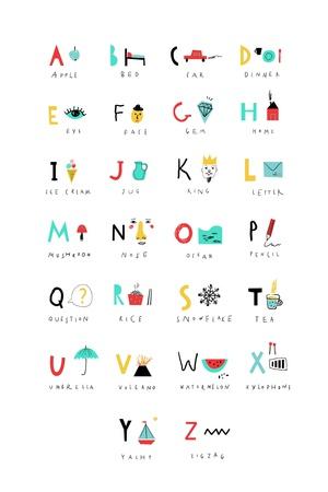 'Cute Alphabet - Letters and Words' Art Print - Lera Efremova | Art.com