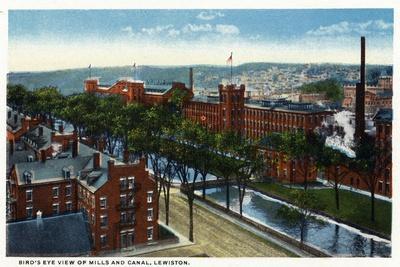 'Lewiston, Maine - Aerial View of the Mills and Canal' Art Print ...