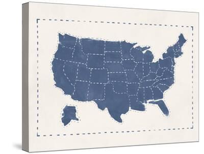 'Denim Cowboy - Map' Stretched Canvas Print - Lisa McCandless | Art.com