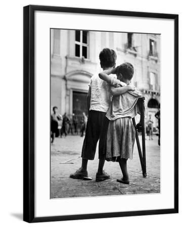 'Little Boy Helps One-Legged Companion across Street, August 1944 ...