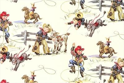 'Little Cowboys' Art Print | Art.com