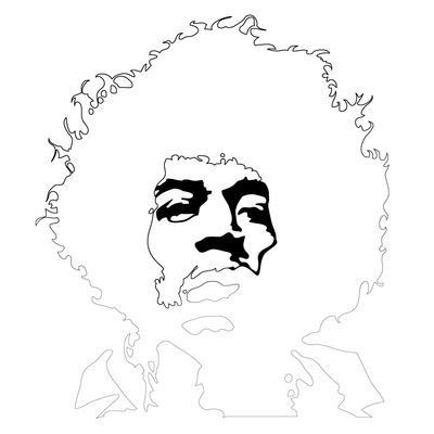 Jimi Hendrix Stencil Printable Jimi Hendrix Stencil In 4 Layers.