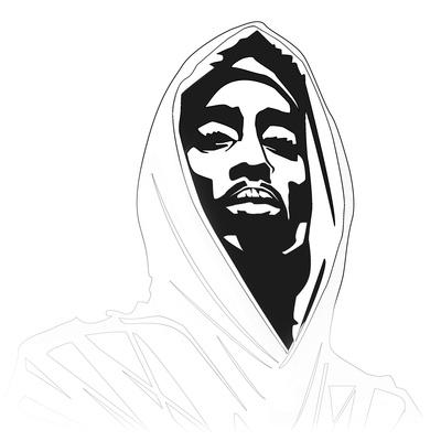 Tupac Shakur Black And White Drawing