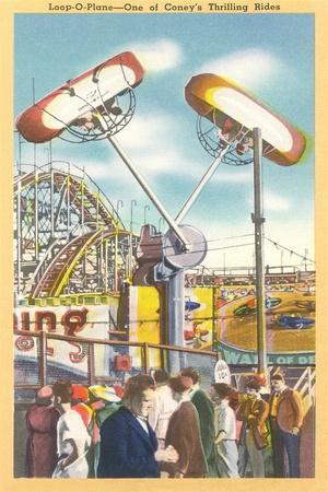 'Loop-O-Plane Ride, Coney Island, New York City' Art Print | Art.com