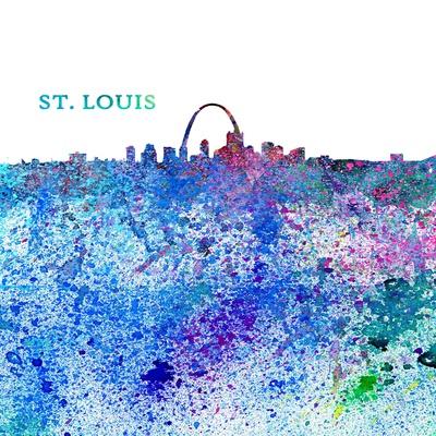 Saint Louis Missouri Skyline Silhouette Impressionistic Splash Art ...