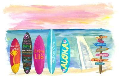 'Surfboard Philosophy - Enjoy Life, Travel and Surf VII' Art Print - M ...