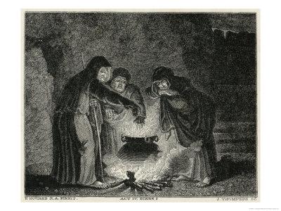 'Macbeth, Act IV Scene I: The Witches in Their Cavern Gathered Around the Boiling Cauldron ...