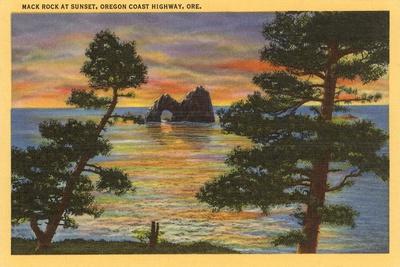 Mack Rock at Sunset, Oregon Art Print | Art.com