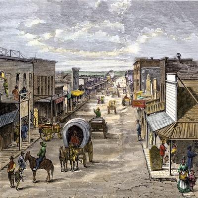 'Main Street in Wichita, Kansas, 1870s' Giclee Print | Art.com