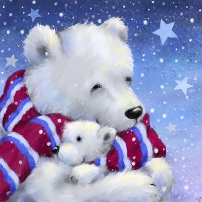 'Polar Bear Mom and Cub' Giclee Print - MAKIKO | Art.com