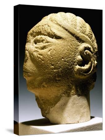 Male Head with Knot and Ribbon in His Hair as Per Fashion of ...